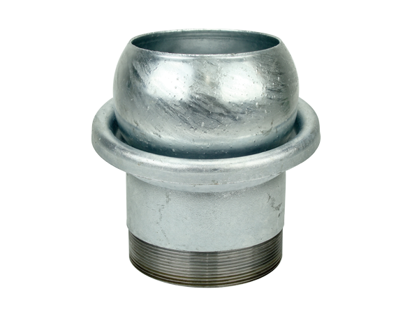 122 - GALVANIZED THREADED MALE SPHERICAL FITTING, SPHERICAL ...